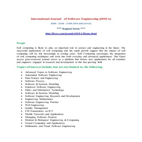International Journal of Software Engineering & Applications (IJSEA ...