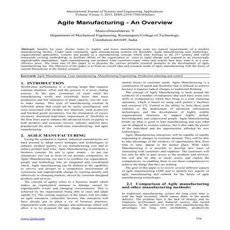 AGILE MANUFACTURING THROUGH MANAGEMENT DRIVER | PDF