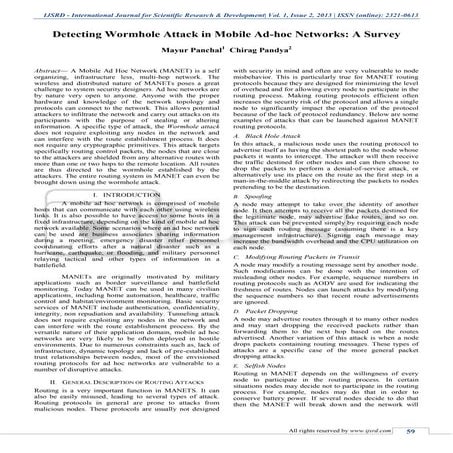 Detecting Wormhole Attack In Mobile Ad Hoc Networks A Survey Pdf