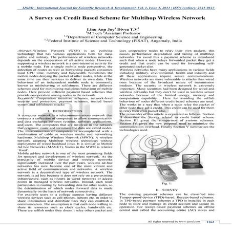 A Survey On Credit Based Scheme For Multihop Wireless Network Pdf
