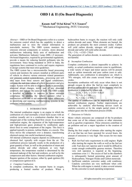 OBD (On Board Diagnostics) | PPT