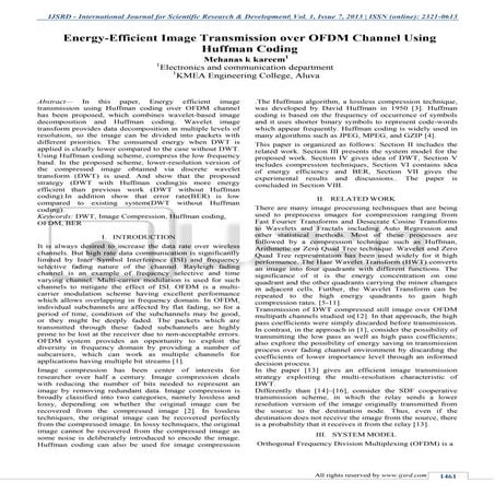 Energy-Efficient Image Transmission over OFDM Channel Using Huffman ...