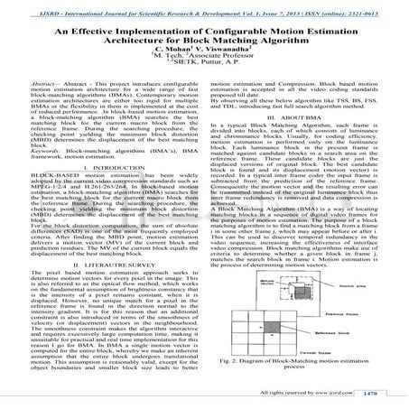 An Effective Implementation Of Configurable Motion Estimation Architecture For Block Matching