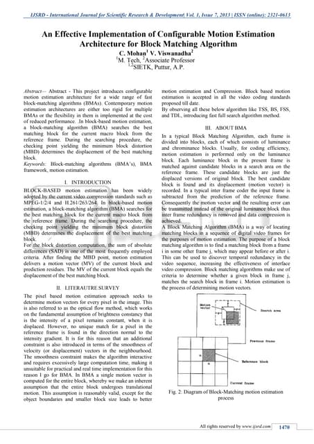 An Effective Implementation Of Configurable Motion Estimation Architecture For Block Matching