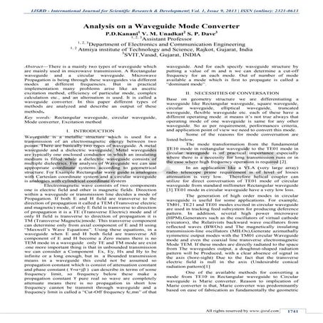 Analysis on a Waveguide Mode Converter | PDF
