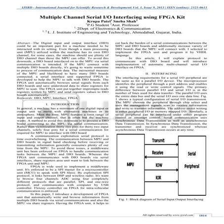 Multiple Channel Serial I/O Interfacing using FPGA Kit | PDF