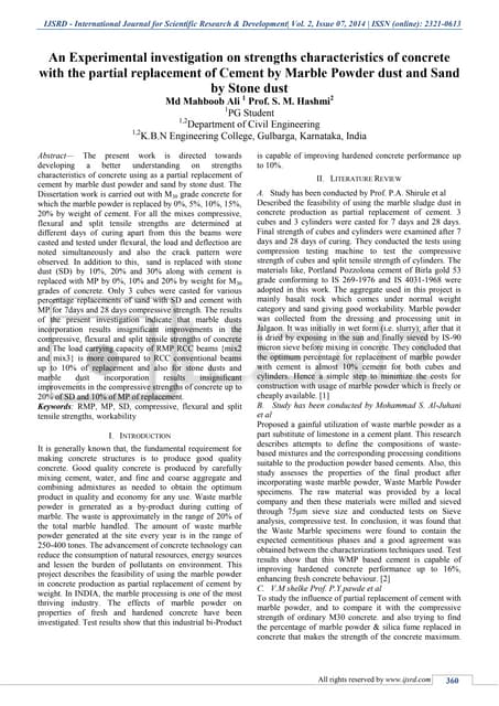 IRJET - Experimental Study on Fly Ash Bricks by using Granite and Marble Powder | PDF | Indoor ...