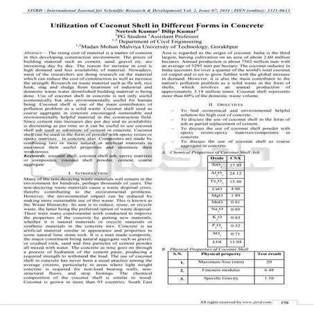 Utilization of Coconut Shell in Different Forms in Concrete | PDF