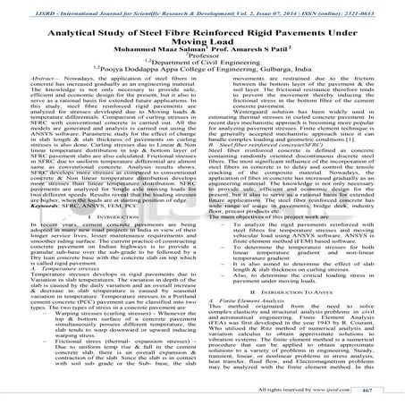 Analytical Study of Steel Fibre Reinforced Rigid Pavements Under Moving ...