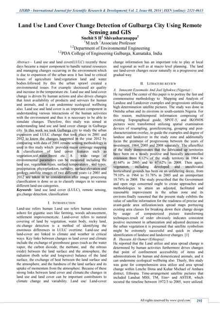 Land use and land cover classification | PDF