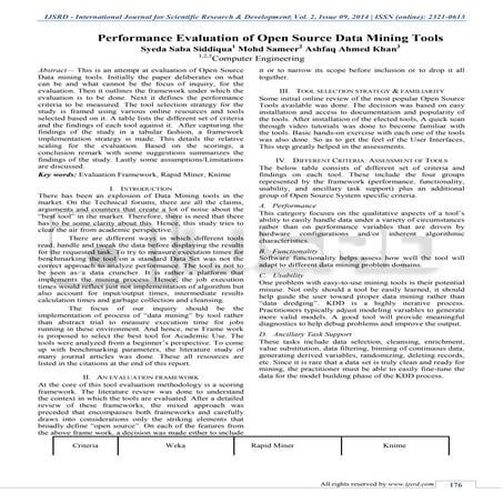 Performance Evaluation of Open Source Data Mining Tools | PDF