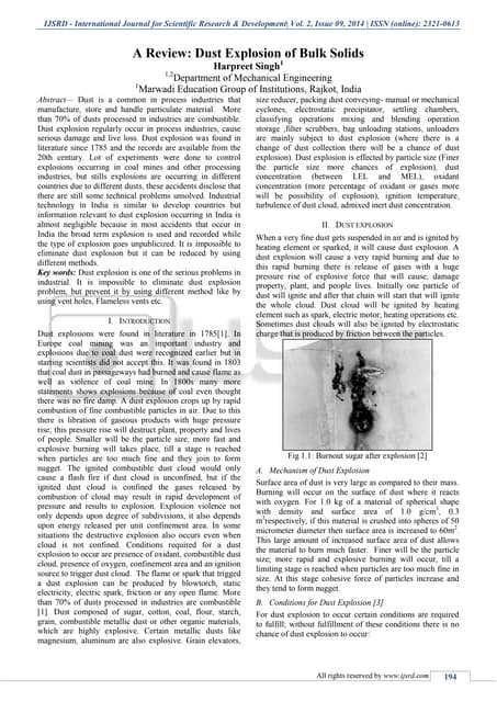 List of Hazards Associated with Combustible Dusts and Dust Collection ...