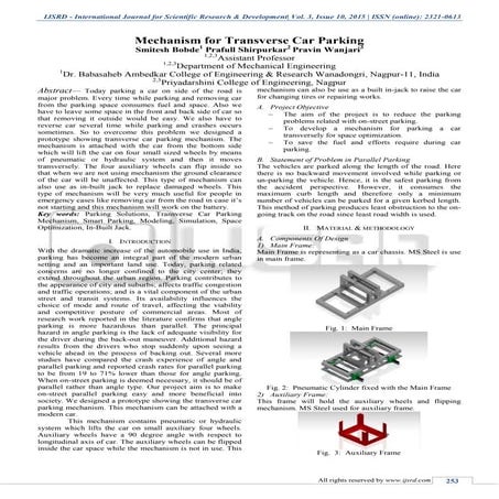 Mechanism for Transverse Car Parking | PDF