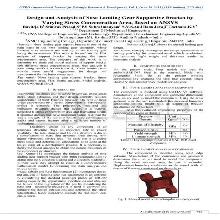 Design and Analysis Nose Landing Gear Support | PDF