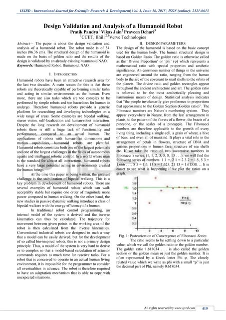Design of an Autonomous Humanoid Robot | PDF | Robotics | Technology ...