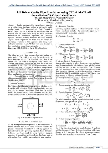 CFD simulation of Lid driven cavity flow | PDF | Physics | Science