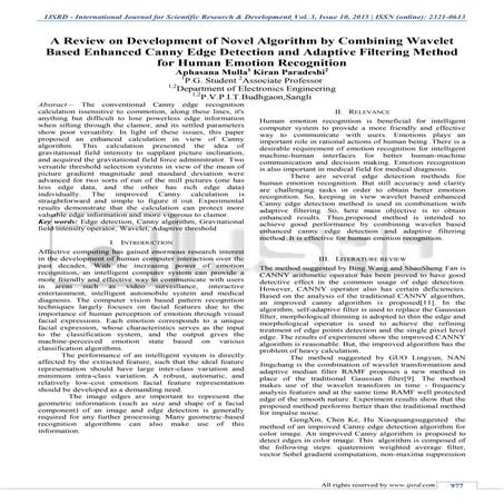 A review on Development of novel algorithm by combining Wavelet based Enhanced Canny edge ...