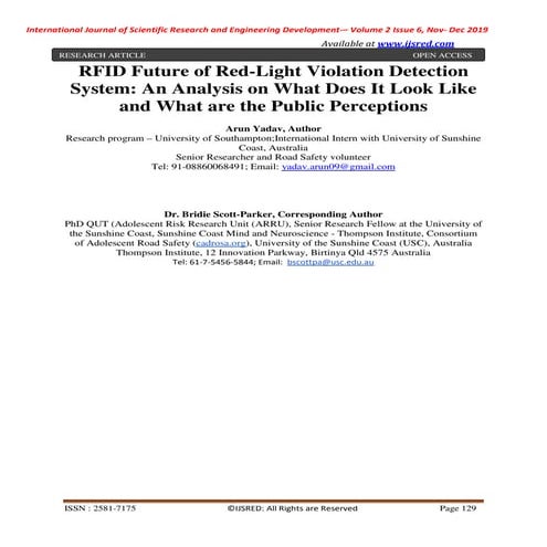 Rfid Future Of Red Light Violation Detection System An Analysis On What Does It Look Like And
