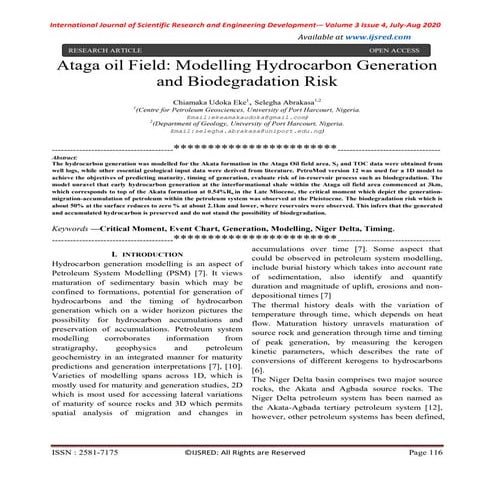 Ataga Oil Field: Modeling Hydrocarbon Generation and Risk of ...