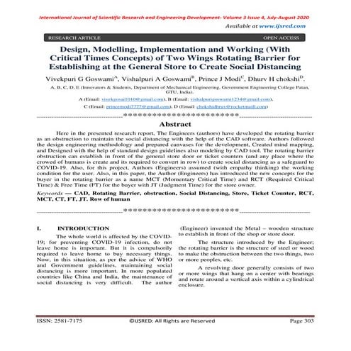 Design, Modelling, Implementation and Working (With Critical Times Concepts) of Two Wings ...