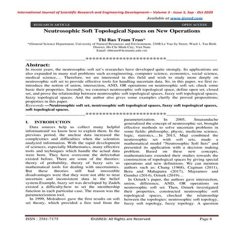 Neutrosophic Soft Topological Spaces on New Operations | PDF