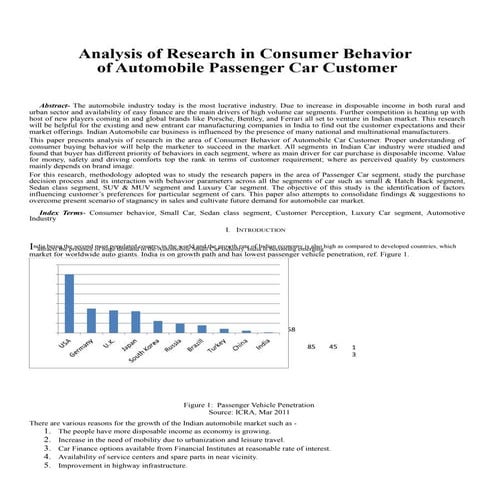 Analysis of Research in Consumer Behavior of Automobile Passenger Car ...