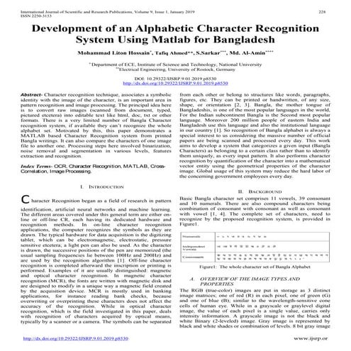 Development Of An Alphabetic Character Recognition System Using Matlab 4126