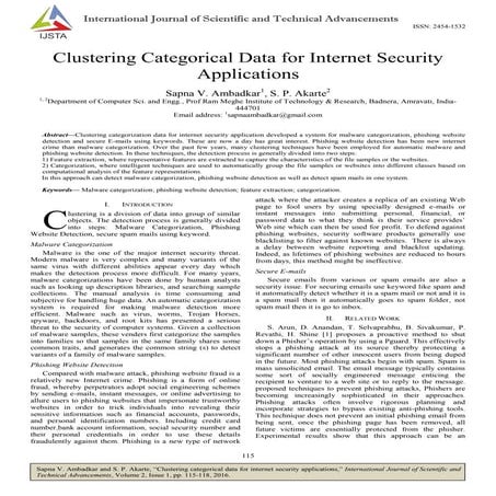 Clustering Categorical Data For Internet Security Applications Pdf