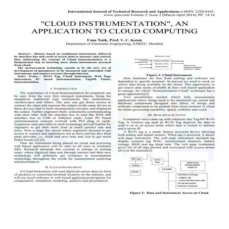 "CLOUD INSTRUMENTATION", AN APPLICATION TO CLOUD COMPUTING | PDF