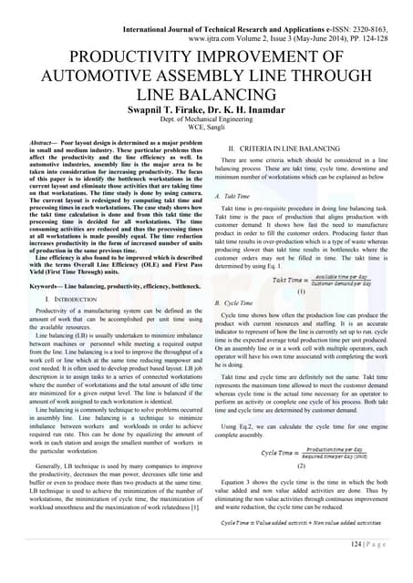 Line balancing | PPTX