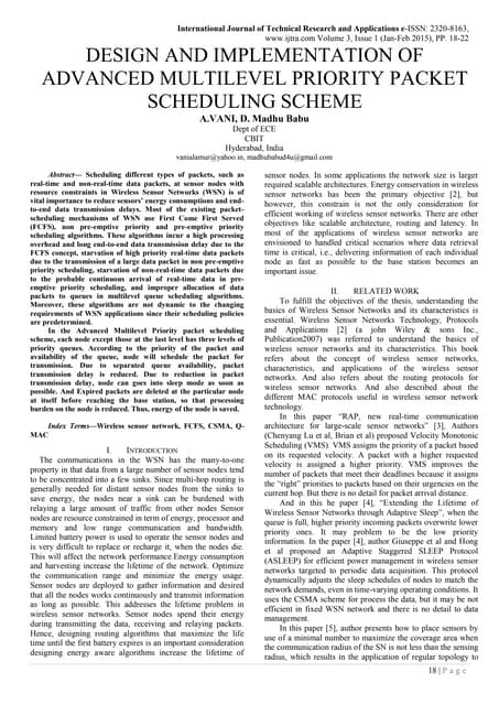 Design And Implementation Of Advanced Multilevel Priority Packet Scheduling Scheme Pdf