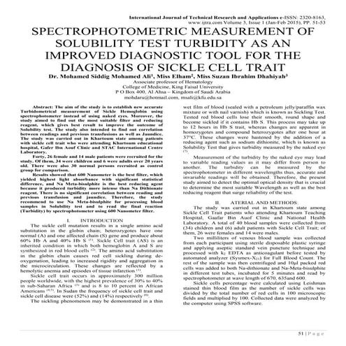 SPECTROPHOTOMETRIC MEASUREMENT OF SOLUBILITY TEST TURBIDITY AS AN ...