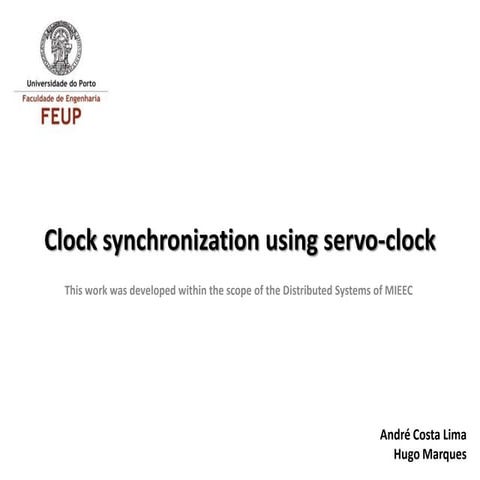 Clock Synchronization Using Servo Clock Pptx Computer Networking Computing
