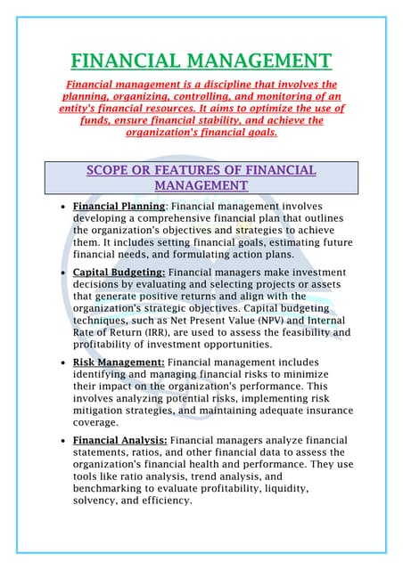 Financial Management_ What Is It and Why Is It Important | PDF