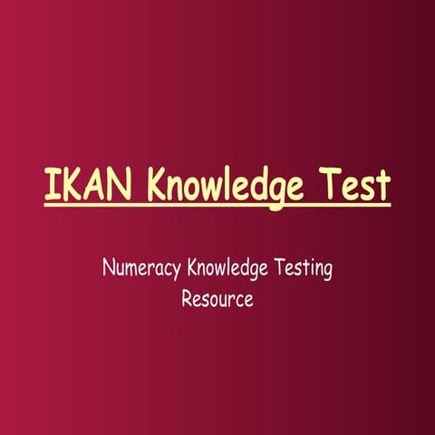 Ikan knowledge test | KEY