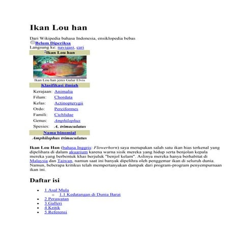 Ikan lou han | PDF