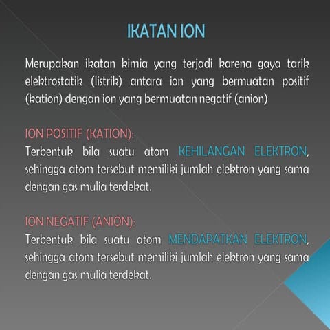 Ikatan ion | PPT