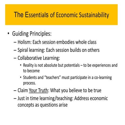 Essential of Economic Sustainability | PPT