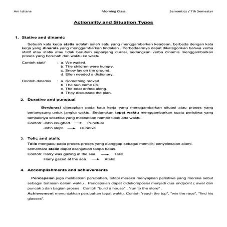 Actionality adn situation types # semantics | PDF