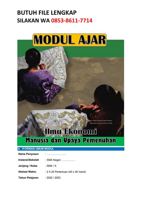 ATP Ekonomi kelas X semester 1 kurikulum merdeka | PDF