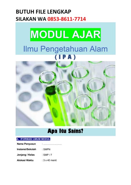Modul Ajar IPA Kelas 7 Deep Learning Terbaru | PDF