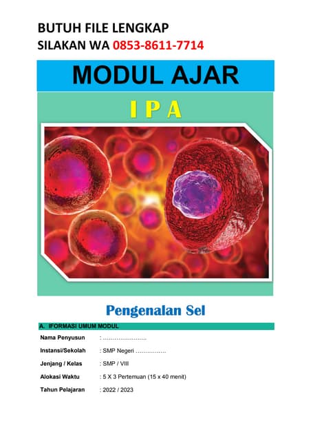 Modul Ajar IPA Kelas 9 Deep Learning Terbaru | PDF