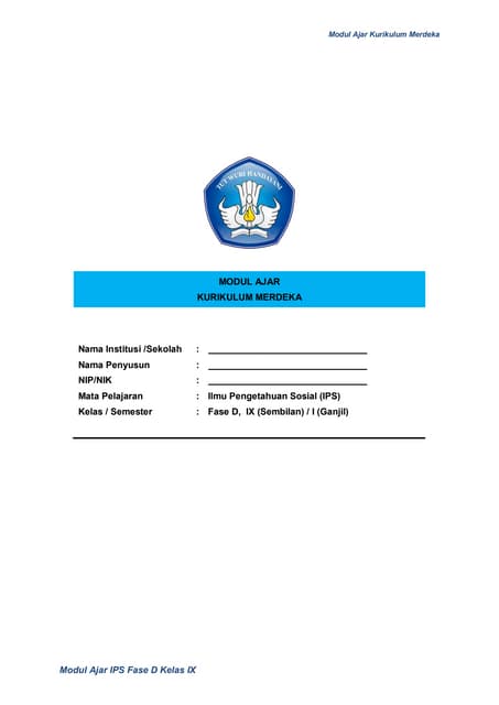 Modul Ajar IPS Kelas 9 Deep Learning | PDF