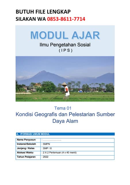 Modul Ajar IPS Kelas 9 Kurikulum Merdeka | PDF