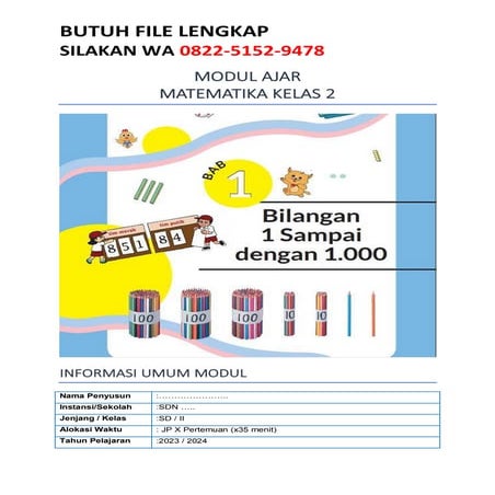 Modul Ajar Matematika Kelas 3 Fase B Kurikulum Merdeka | PDF