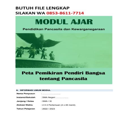 Download IKM Modul Ajar PKN Kelas 11 Revisi Terbaru | PDF