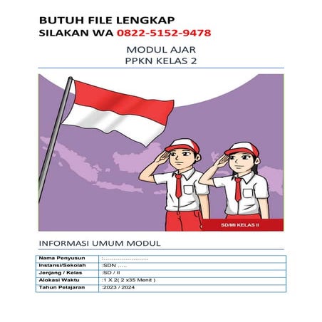 Download IKM Modul Ajar PKN Kelas 2 SD/MI Revisi Terbaru | PDF