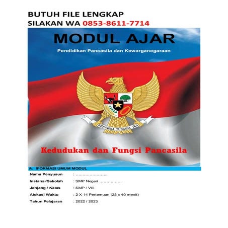 Download Modul Ajar PKN Kelas 8 Terbaru 2025 | PDF