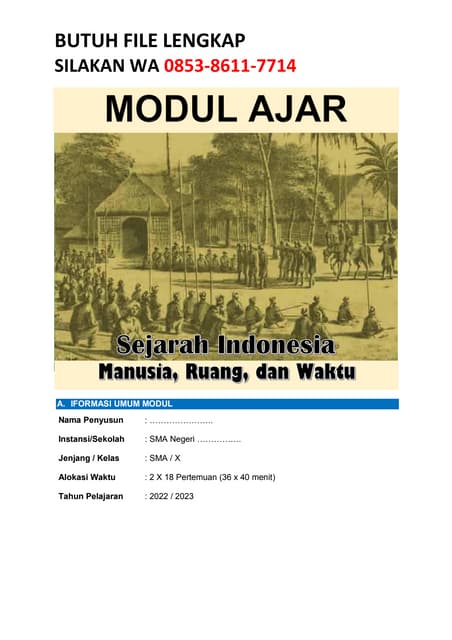 MODUL SEJARAH UMUM KELAS X SEMESTER GENAP .docx