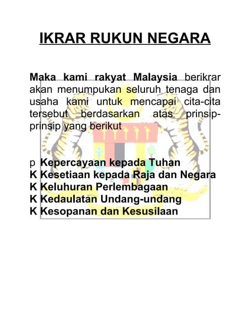 Rukun Negara Malaysia | PPTX